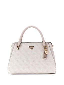 Buy Guess Charcoal Logo Printed Noelle Luxury Satchel Bag with ...
