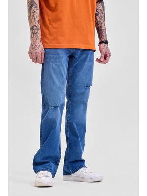 Buy Snitch Blue Mid Rise Straight Jeans (30) Online