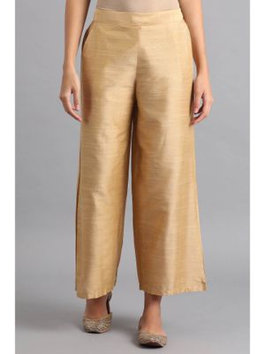 Buy W Gold Solid Parallel Pants Online
