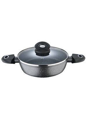 Buy Bergner Orion Marble Non Stick Shallow Kadai - Kadhai With Lid 24 ...