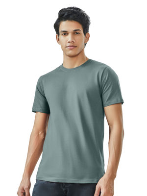 Buy The Souled Store Solids Sage Green T-shirts For Men Online
