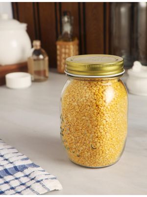 Buy NATURALLY YOURS Glasswares Stogare Jar with Tin Lid 500 Ml - Clear ...