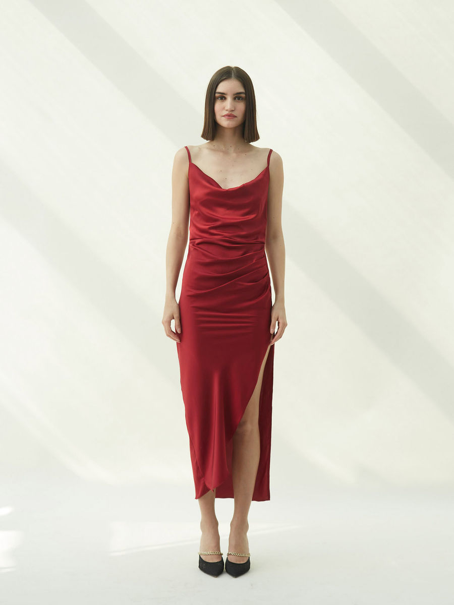 Buy Stylish Red Satin Dresses Collection At Best Prices Online