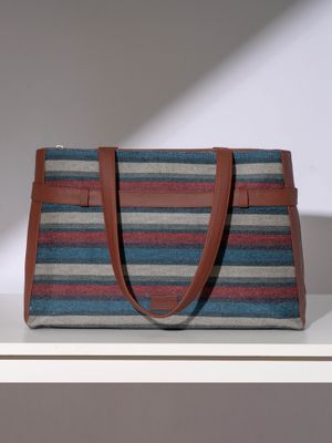 Buy Zouk Women Multi Color Mosaic Striped Shoulder Bag Online
