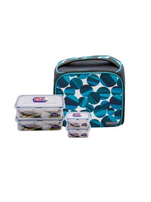 Buy Lock & Lock Plastic Containers Lunch Box Set With Bag, Multicolor ...