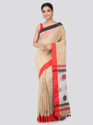 Buy PinkLoom Women's Cotton Silk Saree With Unstitched Blouse Piece Online