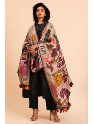 Buy UDD DESIGN Women's Anandvan Printed Tassels Dupatta Online