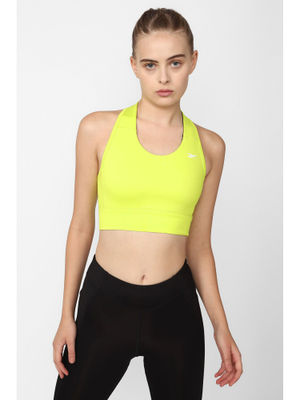 Buy Reebok Women Yellow Solid Sports Bra Online