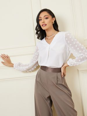 Buy Styli Women Self Design Top White Online