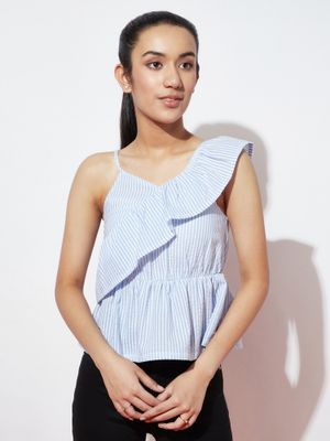 Buy Spunkies Girls Woven Blue Top Online