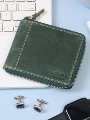 Teakwood Wallets : Buy Teakwood Men Hunter Green Genuine Leather Solid ...