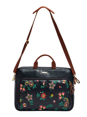Buy Chumbak Blue Paisleys Florals Laptop Bag Online