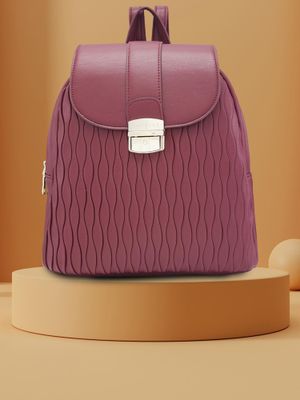Buy Caprese Burgundy Textured Backpack Online