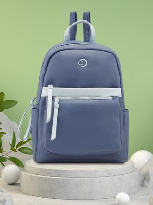 Buy Caprese Blue Solid Backpack Online