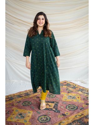 Buy The Indian Ethnic Co. Bargad Slub Cotton Kali Kurta Online