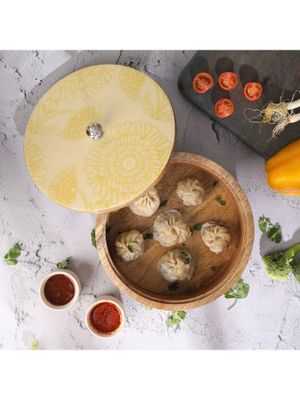 Buy IREKA HOMES Mango Wood & Enamel Chapati Box for Kitchen with Lid Online