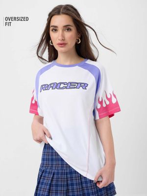 Buy The Souled Store Racer Women Oversized T-Shirt (XXS) Online