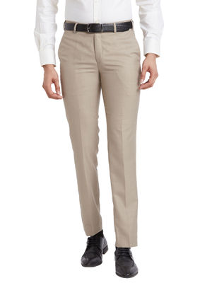 Buy Park Avenue Super Slim Fit Solid Medium Fawn Trouser online