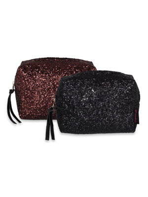 Buy Nfi Essentials Pack Of 2 Black & Brown Glittery Stylish Makeup ...