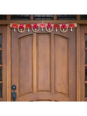 Buy eCraftIndia Rose Lotus Flower Toran For Main Door Entrance Home ...