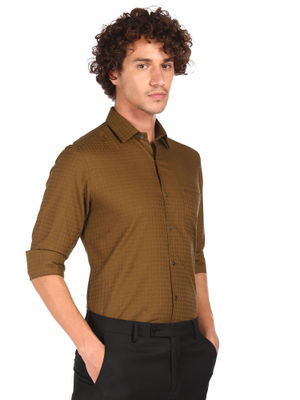 Arrow Formal Shirts : Buy Arrow Men Brown Slim Fit Patterned Formal ...