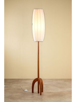 Buy Freedom Tree Skyrocket Natural Floor Lamp Ensemble with Dusky Pink ...