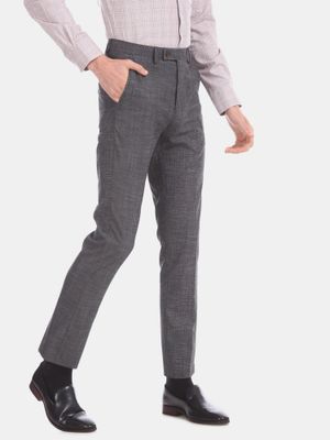 Arrow Formal Trousers : Buy Arrow Men Grey Viscose Stretch Patterned ...