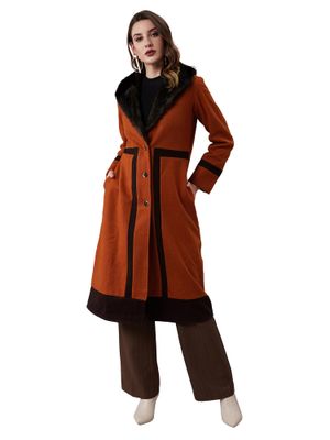 Buy Athena Rust Solid Formal Coat online