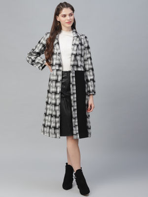 Buy AAREIN Black Checks Coat Online