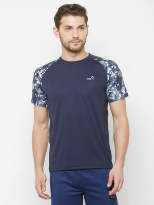 Fitz T-Shirts : Buy Fitz Navy Blue Polyester Round Neck T-Shirt For Men ...