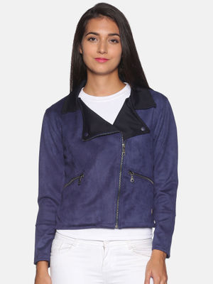 Campus Sutra Jackets and Coats : Buy Campus Sutra Women Navy Blue Color ...