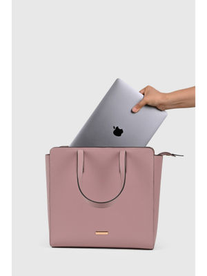 Buy THE GUSTO Beyond Plus Tote Bag with Zipper -Pink (M) Online