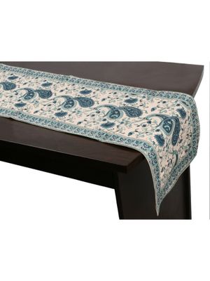 Buy Stole & Yarn Blue 13x72 Inches Jaipuri Cotton Floral & Paisley ...