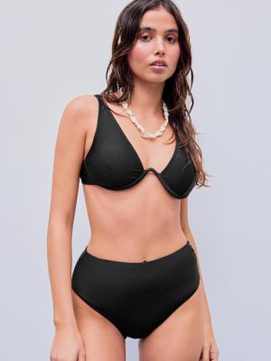 Buy Cider Tummy Control Solid Underwire Ruched Bikini Swimsuit (Set of 2) Online