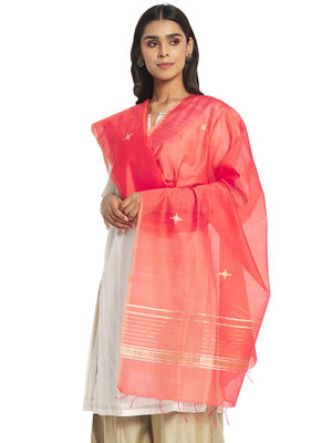 Buy Fabindia Coral Chanderi Cotton Silk Dupatta Online