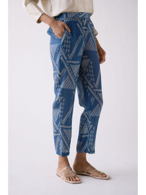 Buy Basanti Kapde aur Koffee Blue Straight Fit Pant Online