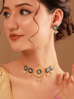 Buy Voylla Multi-Color Shahi Jharokha Jewellery Set Online