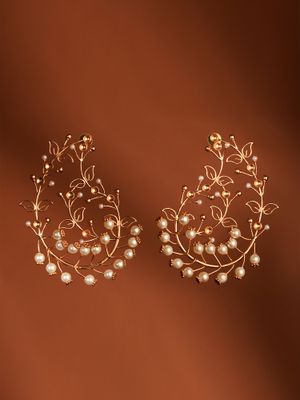 Buy Suhani Pittie Pearl Empress 22k Gold-Plated Drop Earrings Online
