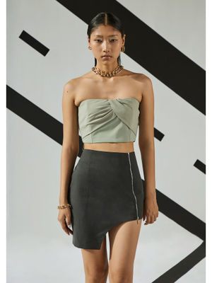 The Dapper Lady Mini : Buy The Dapper Lady Jade Zipped Skirt - Green ...