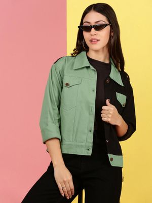 Buy Voxati Multi-Color Women's Dual Color Denim Jacket (S) Online