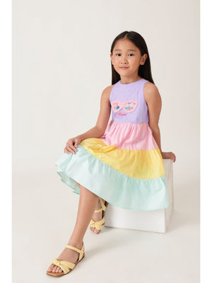 Buy One Friday Girls Multi-Color Colorblock Dress (2-3 Years) Online