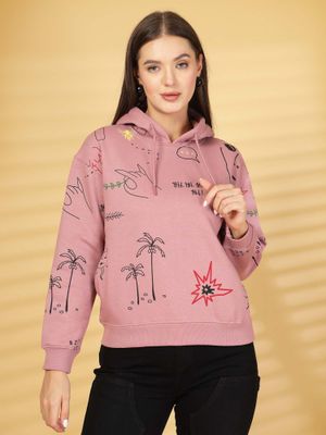 Buy Juelle Women Pink Graphic Hoodie (L) Online