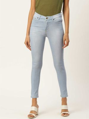 Buy Xpose Women Blue Slim Fit High-rise Clean Look Stretchable Jeans Online