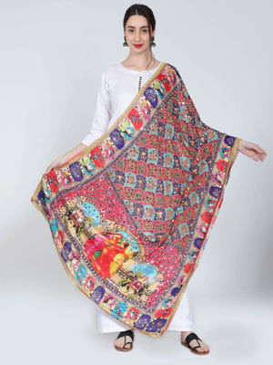 Buy Moda Chales Chiffon Digital Print Pakistani Dupatta with Heavy ...