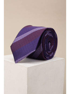 Buy Louis Philippe Men Purple Stripes Tie Online