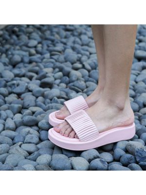 Buy THE CAI STORE Ribbed Pink Sliders Online