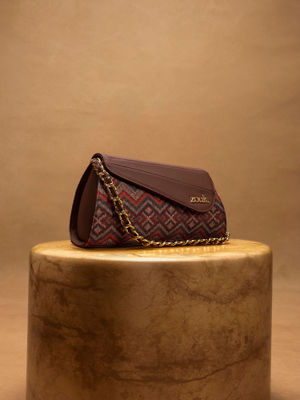Buy Zouk Multi-Color Printed Jute Handheld Bag Online