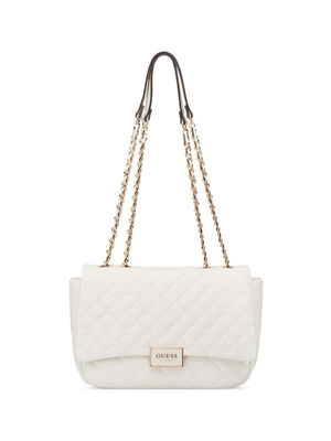 Buy Guess French Vanilla Quilted Gwyn Flap Crossbody Bag Online