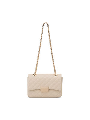 Buy Guess Beige Quilted Gwyn Flap Crossbody Bag Online