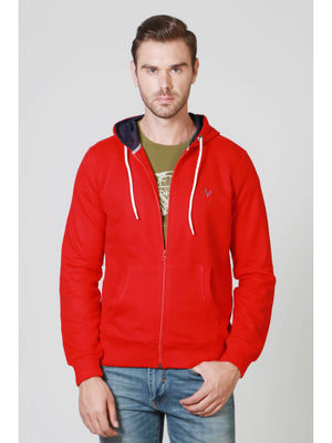 Buy Allen Solly Men Red Regular Fit Solid Full Sleeves Jacket (S) Online